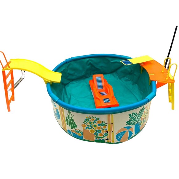 Mattel | Toys | Vintage 973 Barbies Pool Party Pool W Raft Slide Ladder ...